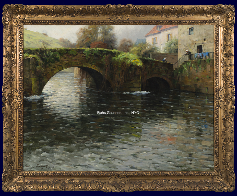 Louis Aston Knight or Louis Knight (1873 - 1948) - "Le Pont Fleuri ...